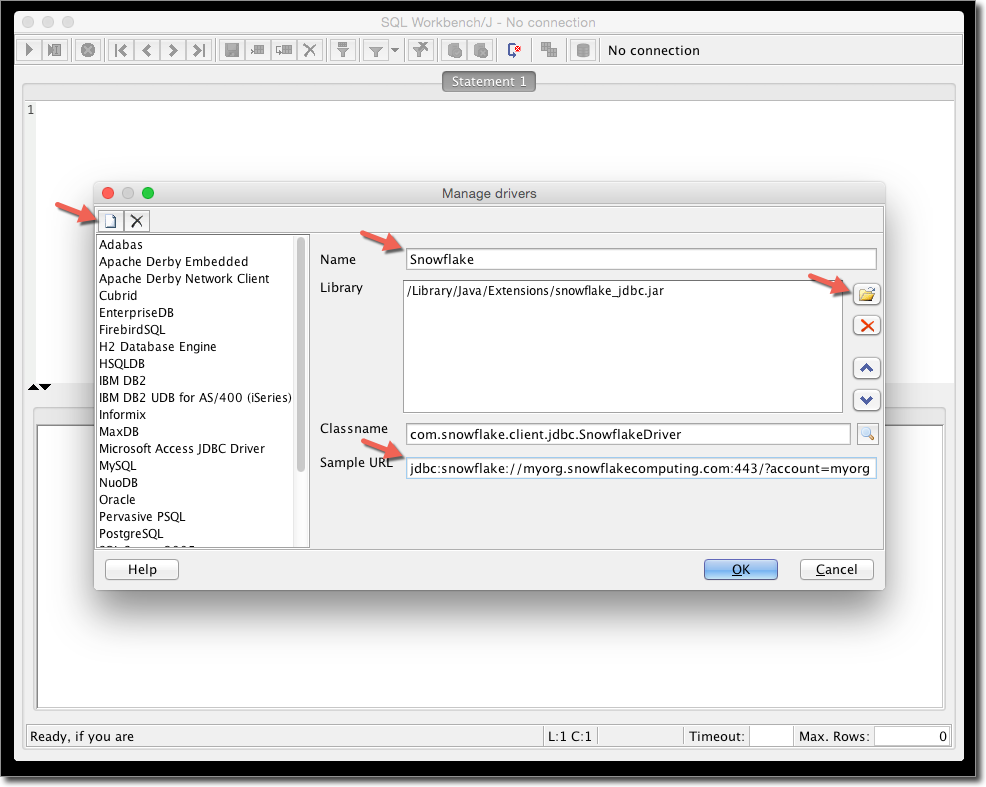 Configuring SQL Workbench/J to use Snowflake
