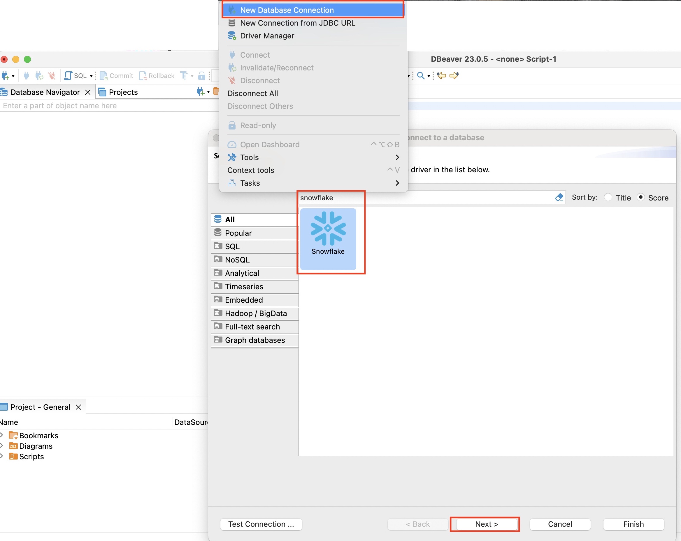How to connect to Snowflake from DBeaver